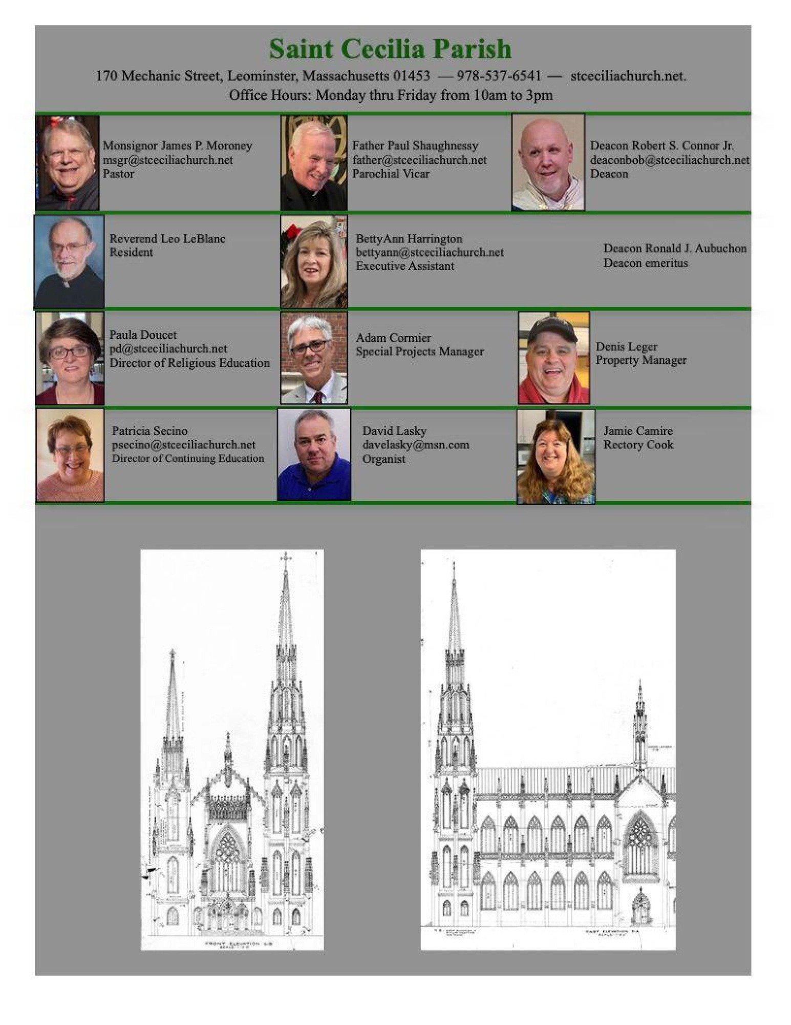 Parish Staff - St. Cecilia Church - Leominster, MA